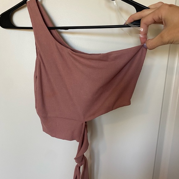 ILLA ILLA | Tops | One Shoulder Cute Pink Crop Top | Poshmark